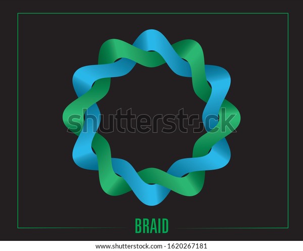 Vector Illustration Braided Symbol Green Blue Stock Vector (Royalty ...