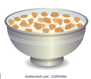 Vector Illustration Bran Flakes Milk Stock Vector (Royalty Free ...
