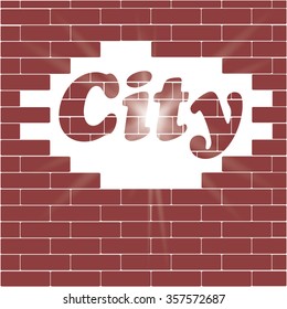 Vector Illustration Brick Wall City Background Stock Vector (Royalty ...