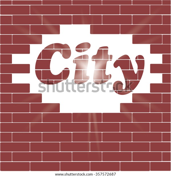 Vector Illustration Brick Wall City Background Stock Vector (Royalty ...
