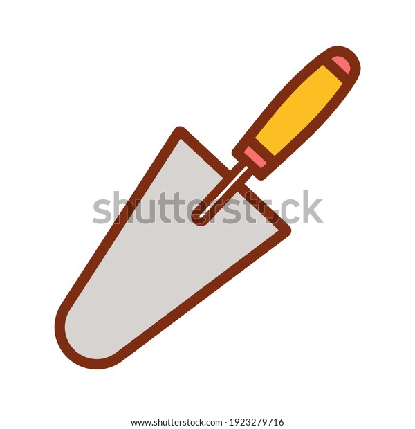 Vector Illustration Bricklayers Trowel Yellow Plastic Stock Vector ...