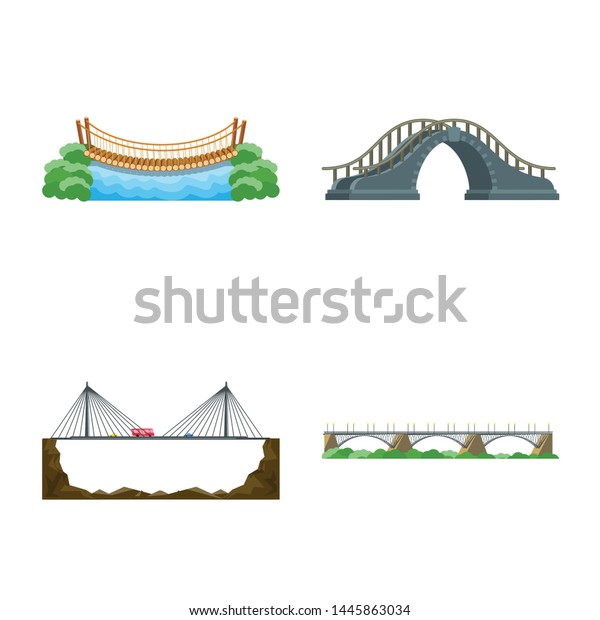 Vector Illustration Bridgework Bridge Sign Collection Stock Vector ...