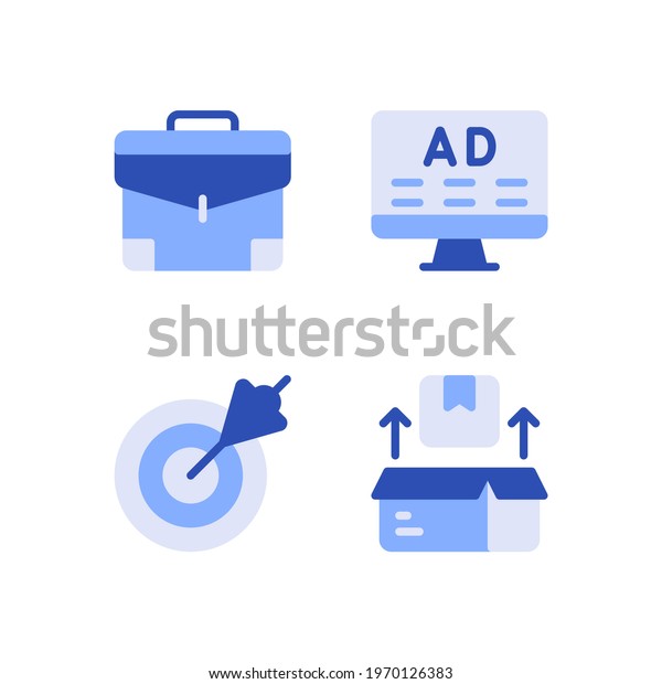 Vector Illustration Briefcase Ads Target Product Stock Vector (Royalty ...