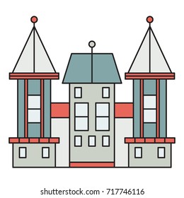 Vector Illustration Bright House Dark Outline Stock Vector (Royalty ...