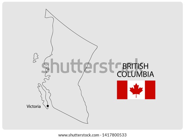 Vector Illustration British Columbia Map Canada Stock Vector (Royalty ...