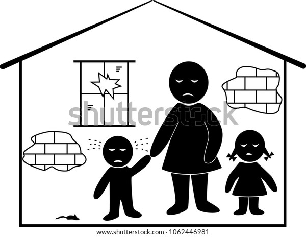 Vector Illustration Broken Kindergarten Classroom Stock Vector (Royalty ...