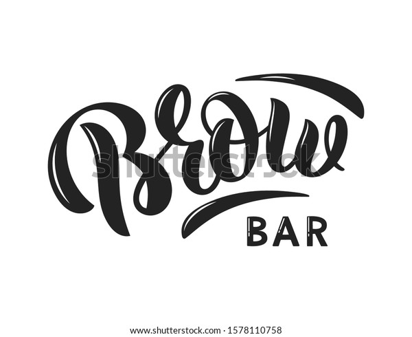 Vector Illustration Brow Bar Text Logo Stock Vector (Royalty Free ...