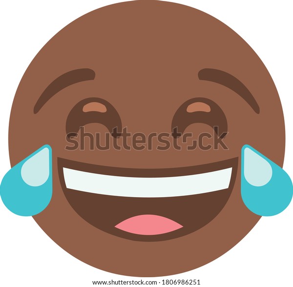 Vector Illustration Brown Emoticon Happy Expression Stock Vector ...