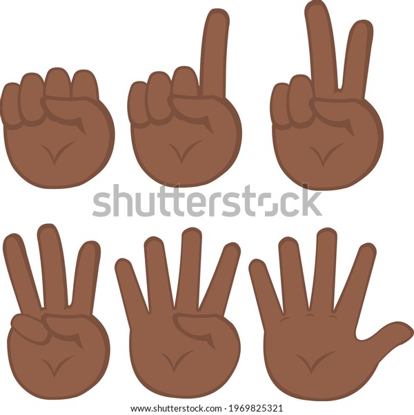 Vector Illustration Brown Hands Counting Number Stock Vector (Royalty ...