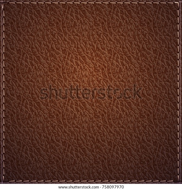 Vector Illustration Brown Leather Pattern Framed Stock Vector (Royalty ...