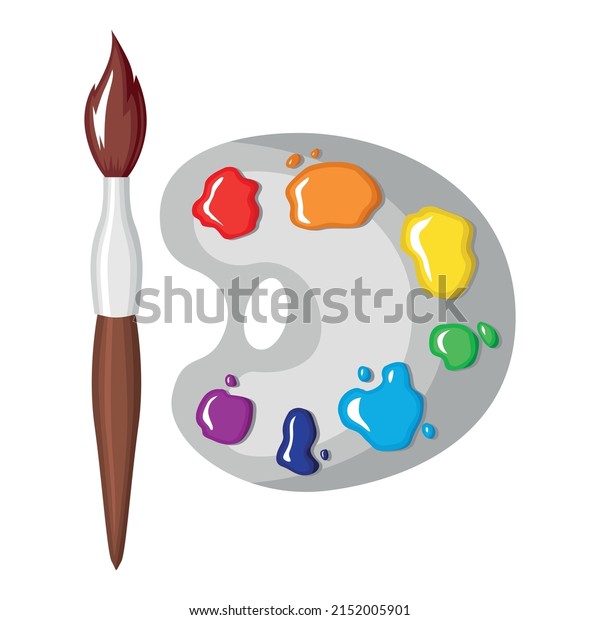 Vector Illustration Brush Palette Color Cartoon Stock Vector (Royalty ...