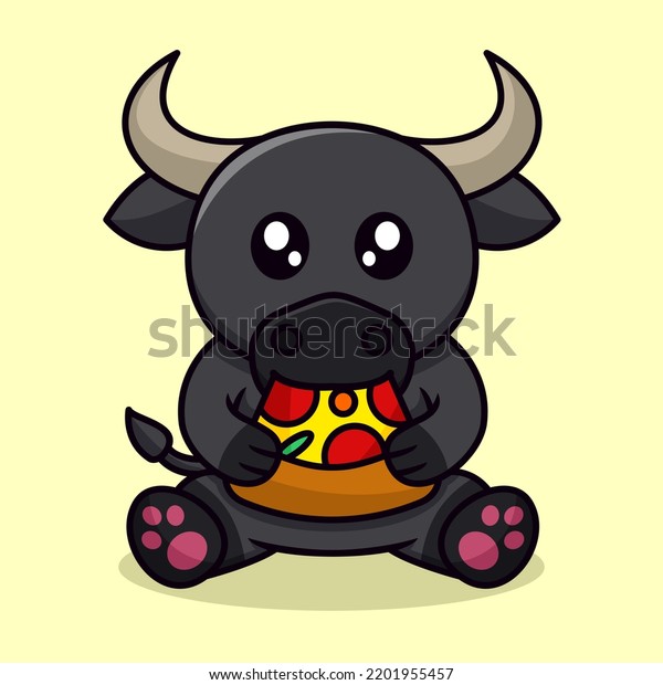 Vector Illustration Buffalo Chibi Animals Stock Vector (Royalty Free ...