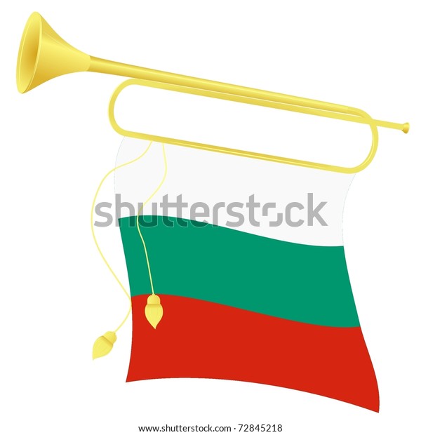 Vector Illustration Bugle Flag Bulgaria Stock Vector (Royalty Free ...