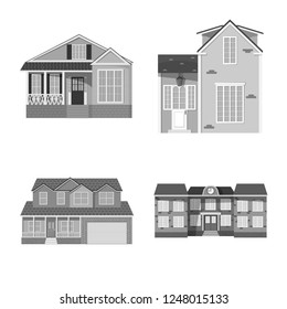 Vector Illustration Building Front Icon Collection: vector de stock ...