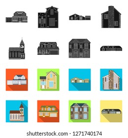 Vector Illustration Building Front Icon Set Stock Vector (Royalty Free ...