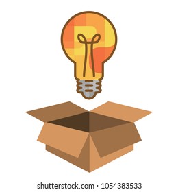 Box Bulb Icon Stock Vector (Royalty Free) 665829682