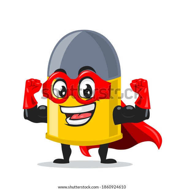 Vector Illustration Bullet Mascot Character Wearing: เวกเตอร์สต็อก ...