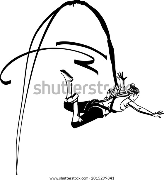 Vector Illustration Bungee Jump Person Stock Vector (Royalty Free ...