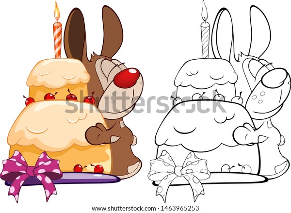 Vector Illustration Bunny Rabbit Congratulations Card Stock Vector ...