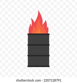 Vector Illustration Burning Barrel Icon Sign Stock Vector (Royalty Free ...