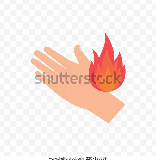 Vector Illustration Burning Hands Icon Sign Stock Vector (Royalty Free ...