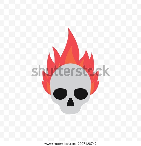 Vector Illustration Burnt Skull Icon Sign Stock Vector (Royalty Free ...