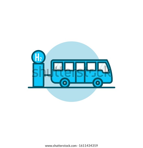 Vector Illustration Bus Charging Hydrogen Renewable Stock Vector ...