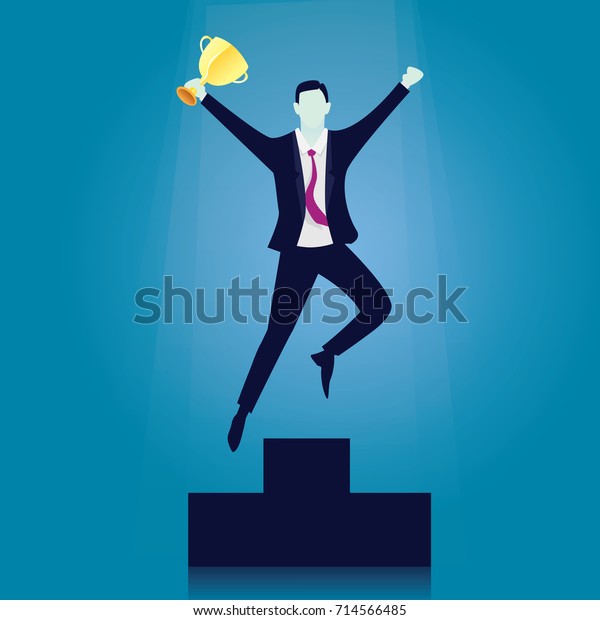 Vector Illustration Business Competition Concept Champion Stock Vector ...