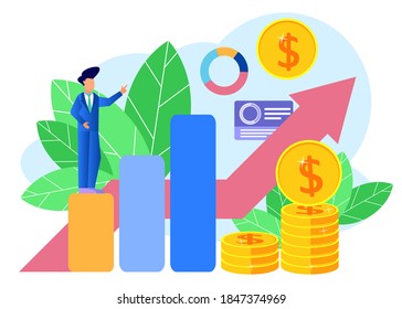 Vector Illustration Business Concept Profits Increase Stock Vector ...