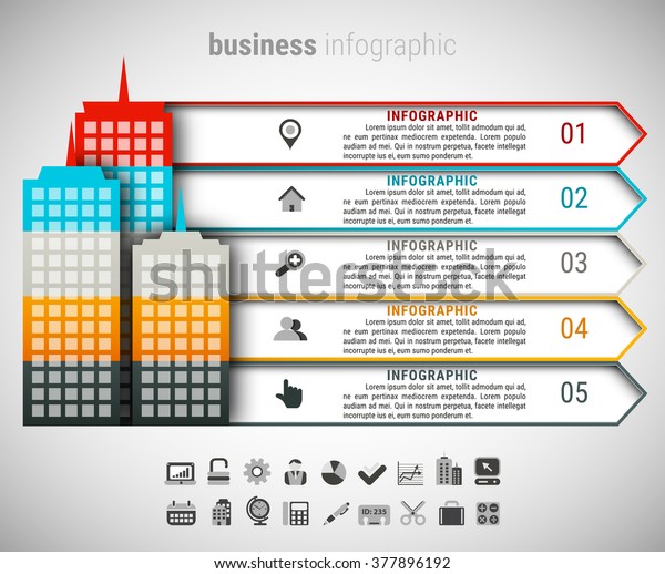Vector Illustration Business Infographic Made Buildings Stock Vector ...