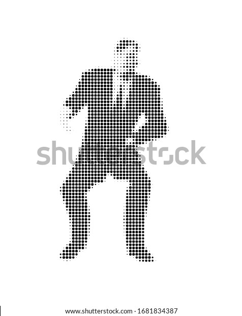 Vector Illustration Business Man Halftone Style Stock Vector (Royalty ...