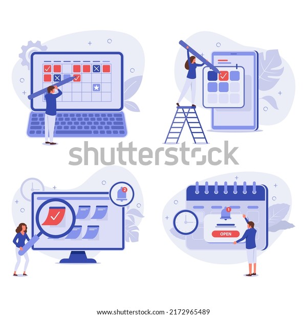 Vector Illustration Business Scheduling Cliparts Stock Vector (Royalty ...