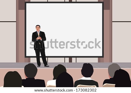Vector Illustration Business Seminar Stock Vector (Royalty Free ...