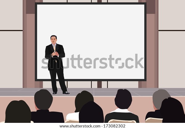 Vector Illustration Business Seminar Stock Vector (Royalty Free) 173082302