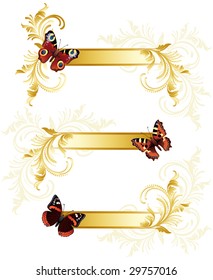 Vector Illustration Butterfly Banners Stock Vector (Royalty Free ...