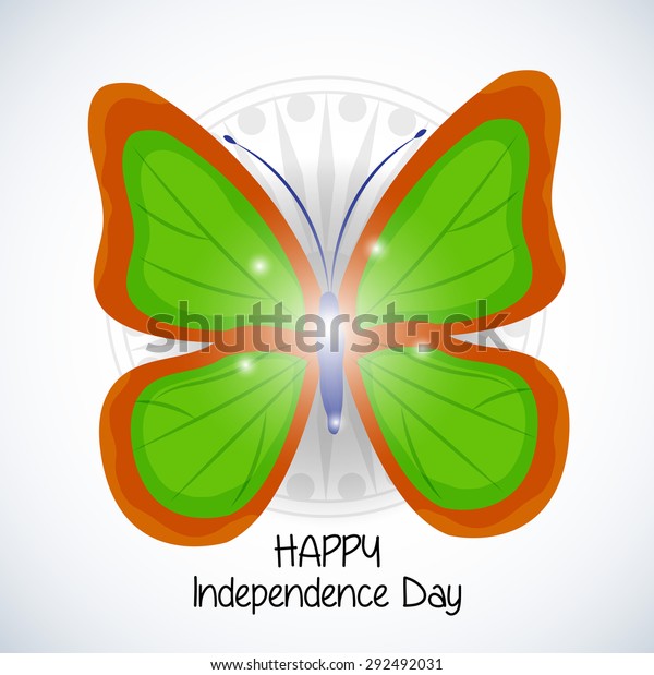 Vector Illustration Butterfly Happy Independence Day Stock Vector ...