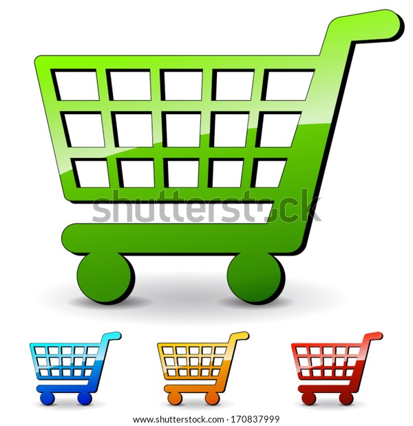 Vector Illustration Caddy Icons On White Stock Vector (Royalty Free ...