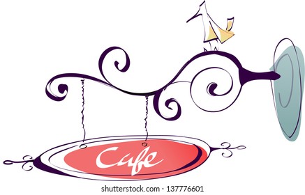 Vector Illustration Cafe Sign Stock Vector (Royalty Free) 137776601 ...