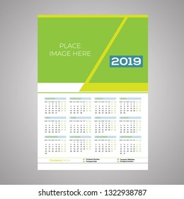 Vector Illustration Calendar 2019 Stock Vector (Royalty Free ...