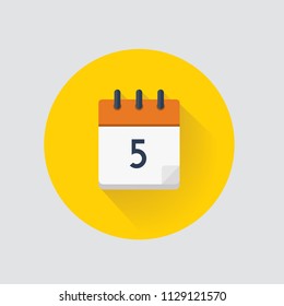 Vector Illustration Calendar Day 5 Calendar Stock Vector (Royalty Free ...