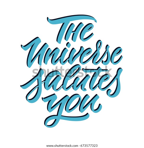Vector Illustration Calligraphy Lettering Phrase Universe Stock Vector ...