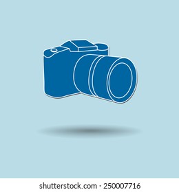 Vector Illustration Camera Color Background Stock Vector (Royalty Free ...