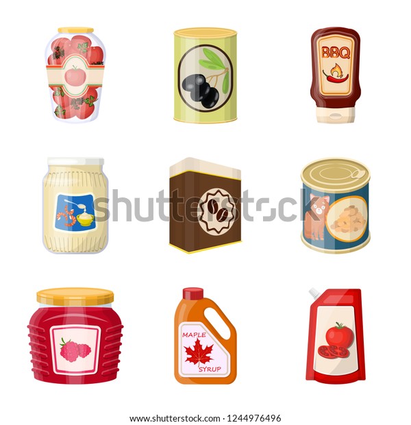 Vector Illustration Can Food Icon Collection Stock Vector (Royalty Free ...