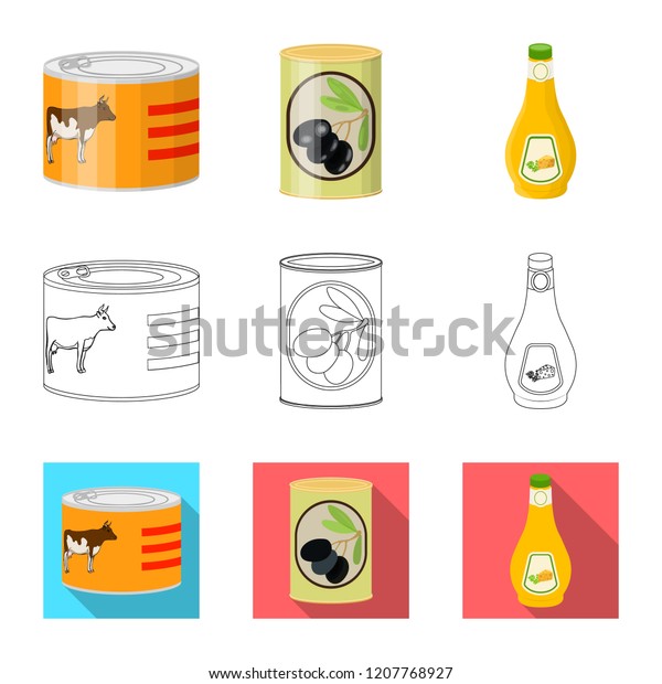 Vector Illustration Can Food Logo Collection Stock Vector (Royalty Free ...