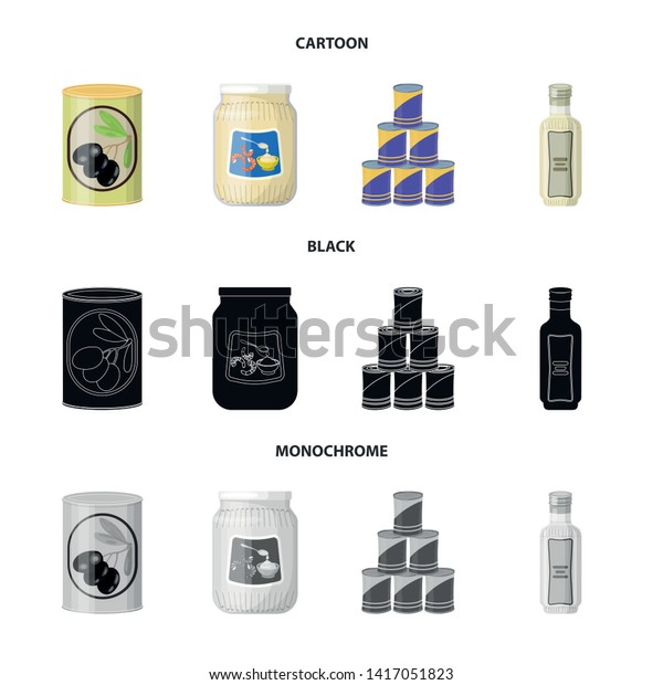 Vector Illustration Can Food Logo Set Stock Vector (Royalty Free ...