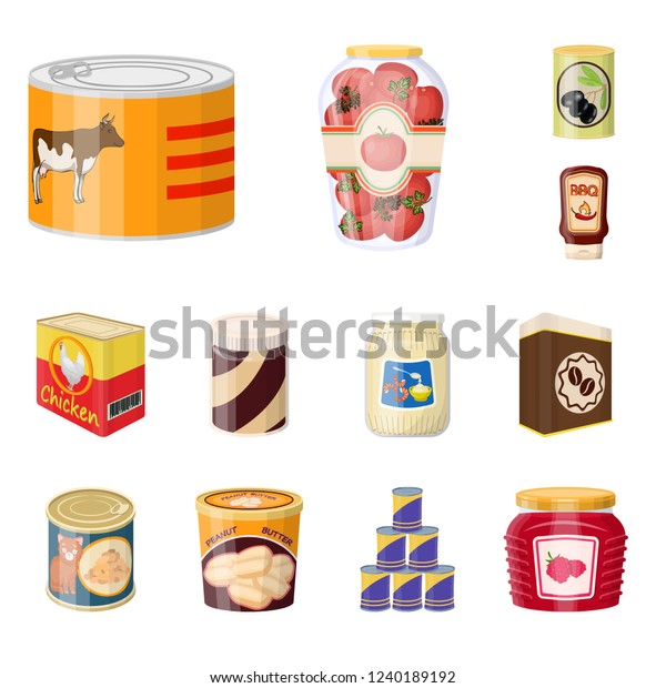 Vector Illustration Can Food Sign Set Stock Vector (Royalty Free ...