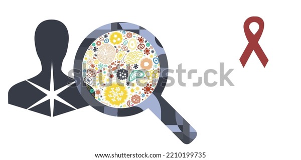 Vector Illustration Cancer Risk Factor Magnifier Stock Vector (Royalty ...