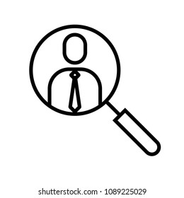 Vector Illustration Candidate Profile Icon Searching Stock Vector ...
