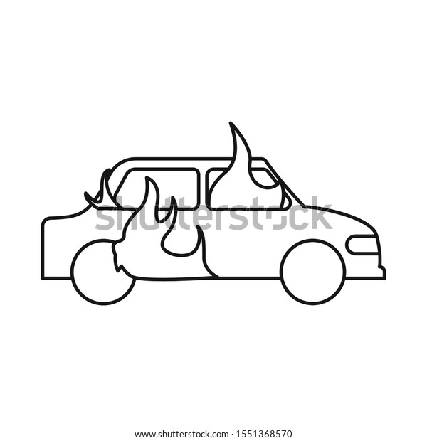 Vector Illustration Car Burn Icon Graphic Stock Vector (Royalty Free ...