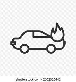 Vector Illustration Car On Fire Icon Stock Vector (Royalty Free ...
